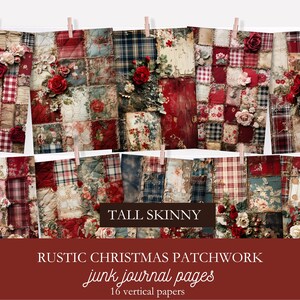 Christmas Patchwork Digital Paper - Whimsical Journal Sheets for Shabby Chic Crafting - Etsy