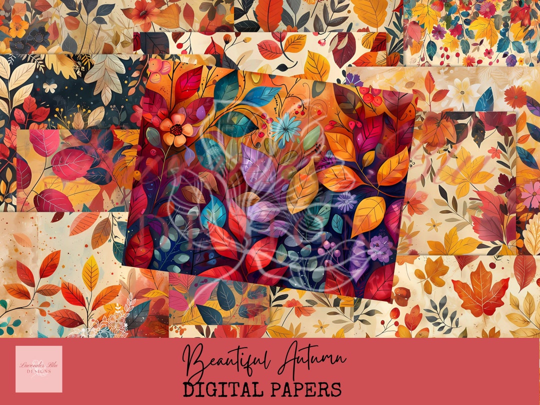 Cozy Fall Digital Paper Pack | Scrapbooking Supplies | Printable Autumn ...