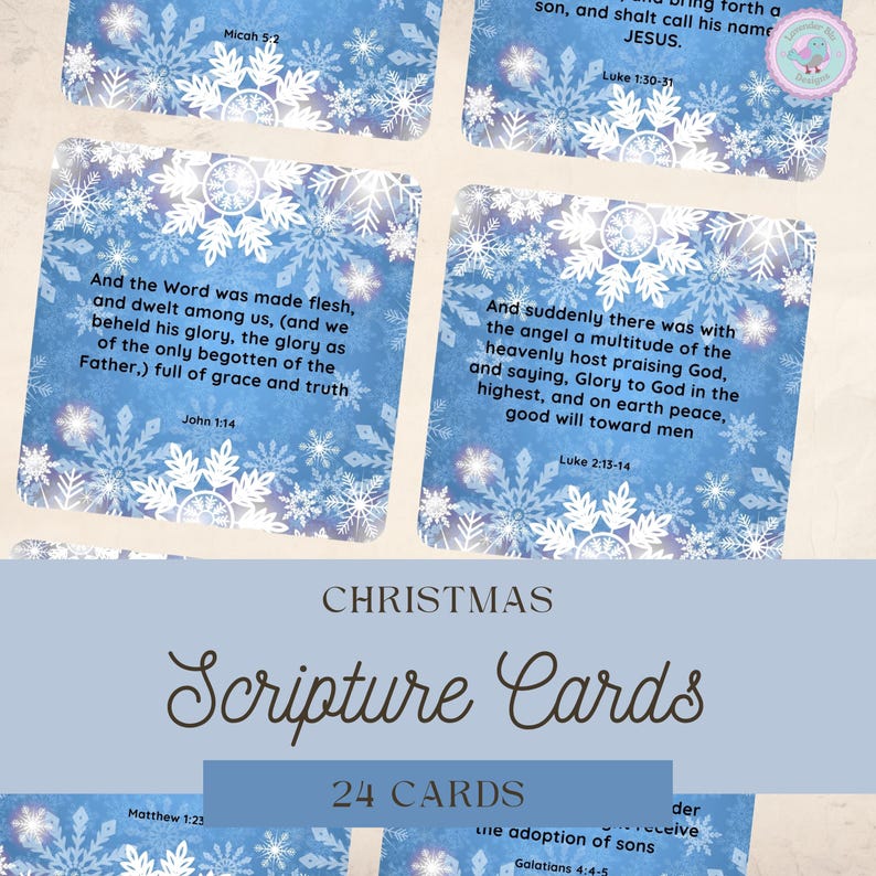 Printable Christmas Bible Verse Cards - Digital Download - Scripture ...
