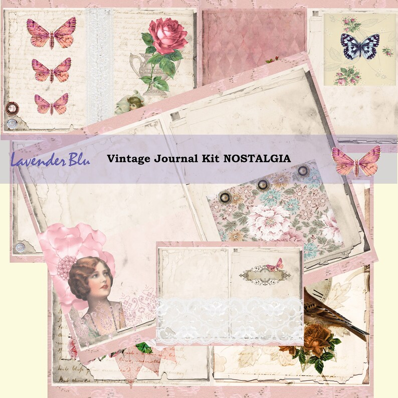 Printable Digital Junk Journal Kit Nostalgia - Etsy