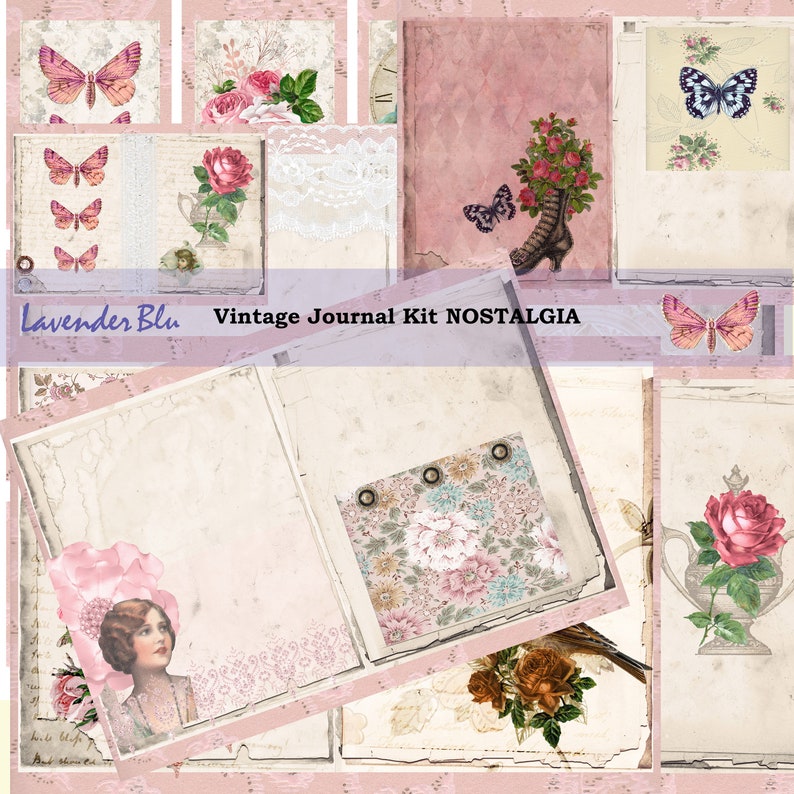 Printable Digital Junk Journal Kit Nostalgia - Etsy