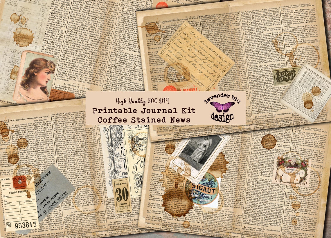 Junk Journal Kit Digital Journal Kit Junk Journal Pages and - Etsy