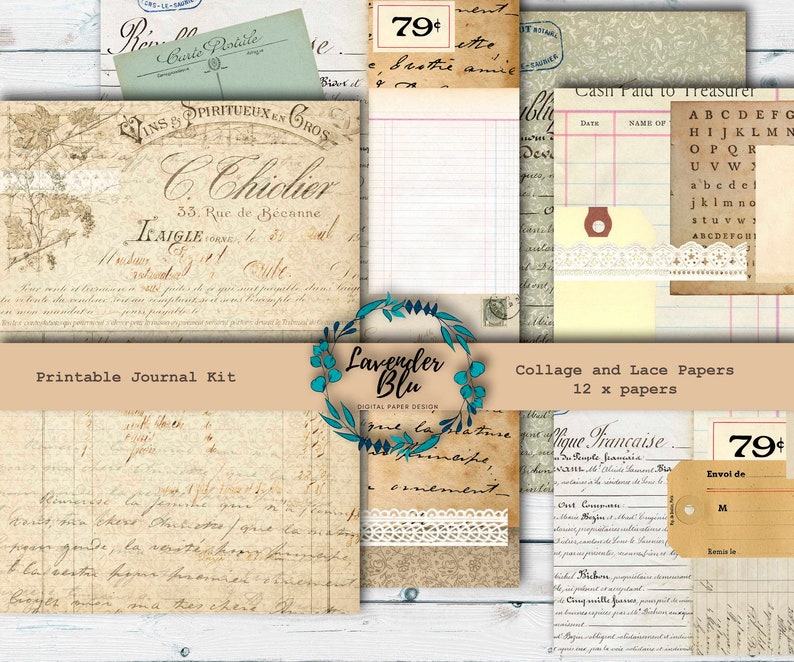 Printable Journal Kit Junk Journal Pages Collage Sheets - Etsy