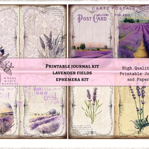 Purple Ephemera Kit - Vintage Collage Sheets, Printable Tags, Journal ...