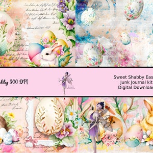 Printable Journal Kit, Junk Journal, Easter, Shabby Chic, Digital Paper ...