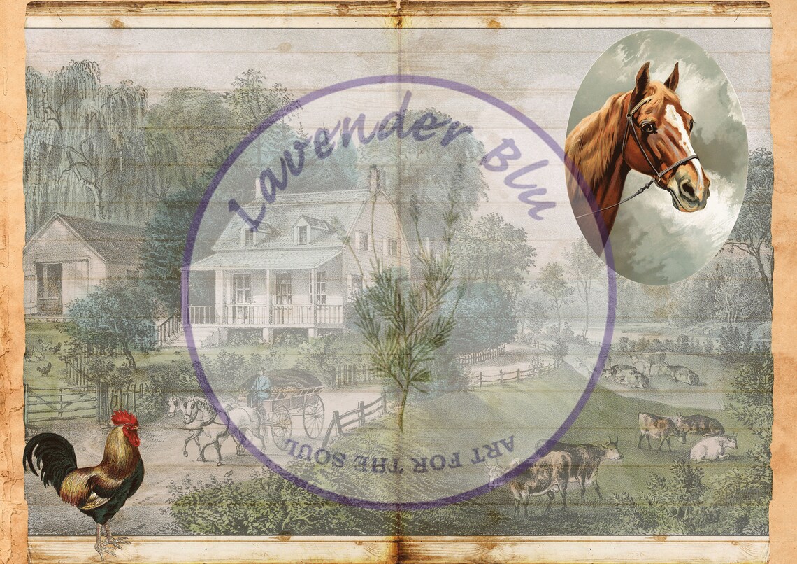 Printable Journal Kit Farm Life Digital Printable Paper | Etsy