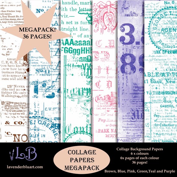 Printable Collage Papers Megapack 36 Pages Collage - Etsy Australia