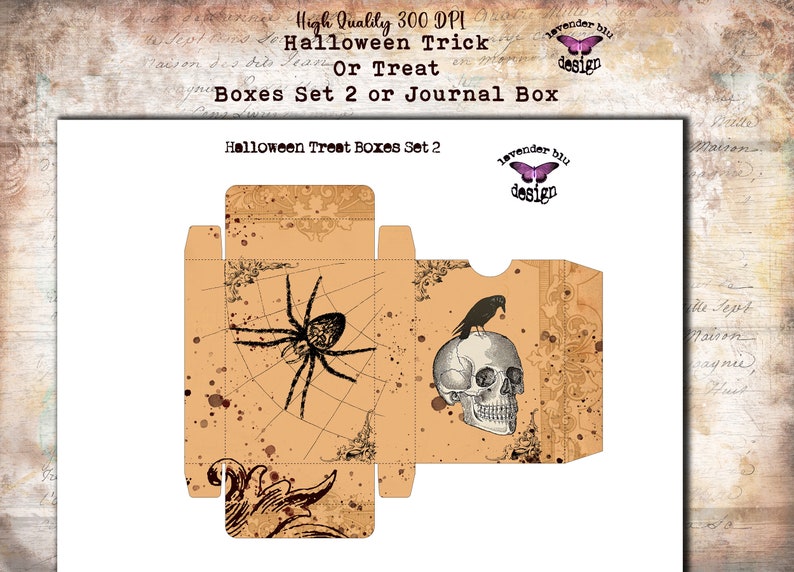 Junk Journal Kit Printable Halloween Treat Boxes Set 2 - Etsy