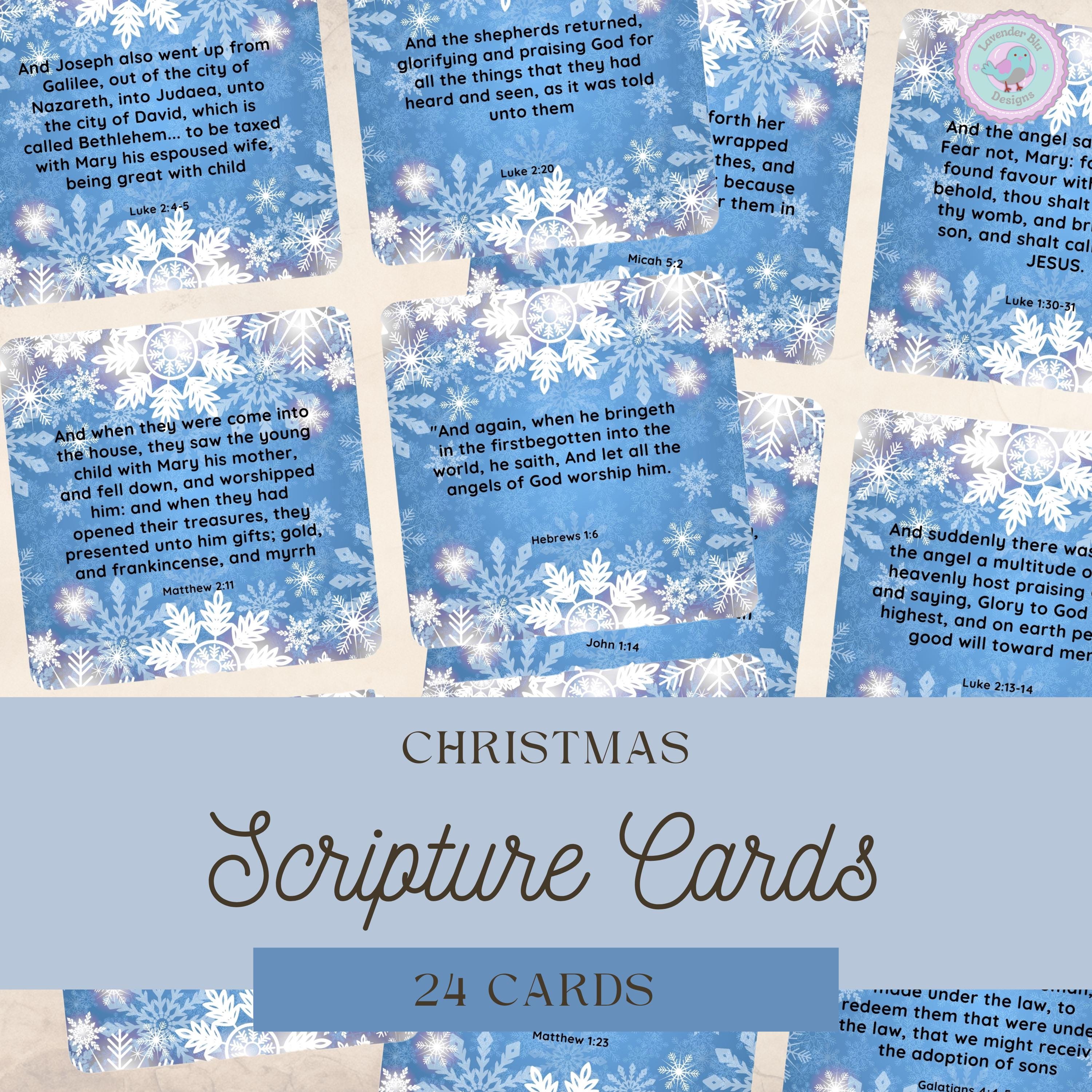 Printable Christmas Bible Verse Cards - Digital Download - Scripture ...