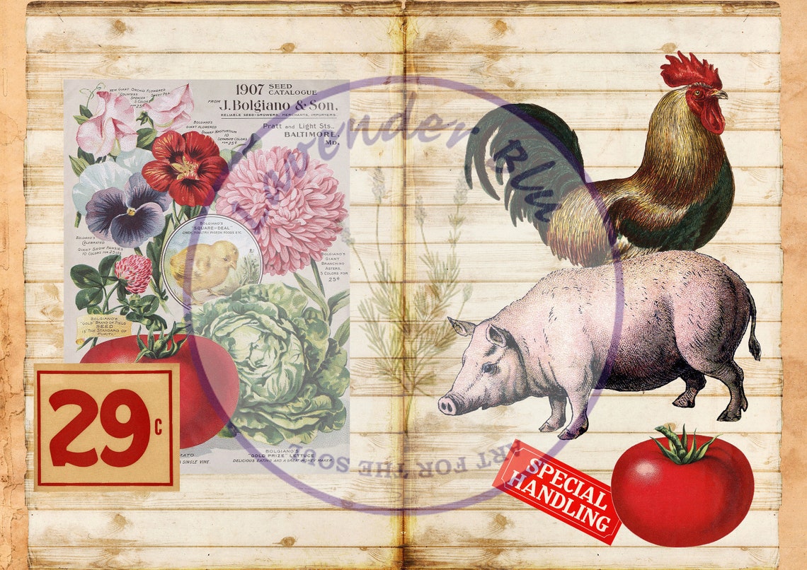 Printable Journal Kit Farm Life Digital Printable Paper | Etsy