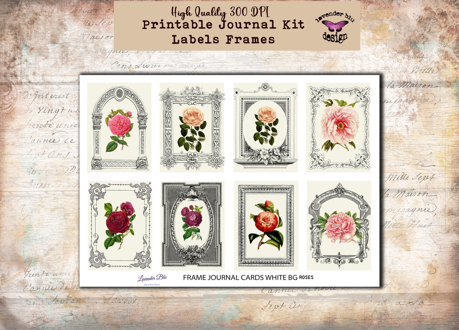 Printable Labels Frames Journal Cards Junk Journal Kit - Etsy