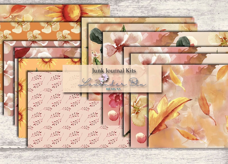 Autumn Floral Junk Journal Kit, Printable Collage Paper (digital ...