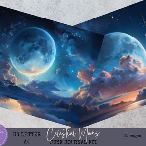 Celestial Moon Digi Kit - Moon Printable Journal Pages and Digital ...
