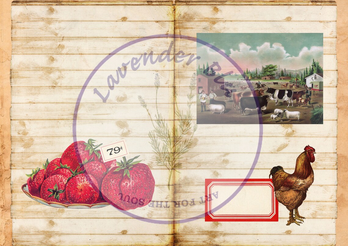 Printable Journal Kit Farm Life Digital Printable Paper | Etsy