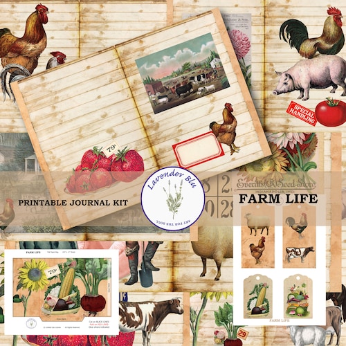 Printable Journal Kit Farm Life Digital Printable Paper - Etsy
