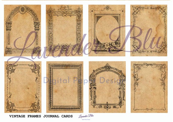 Junk Journal Digital Printable Journal Cards Vintage Frames - Etsy