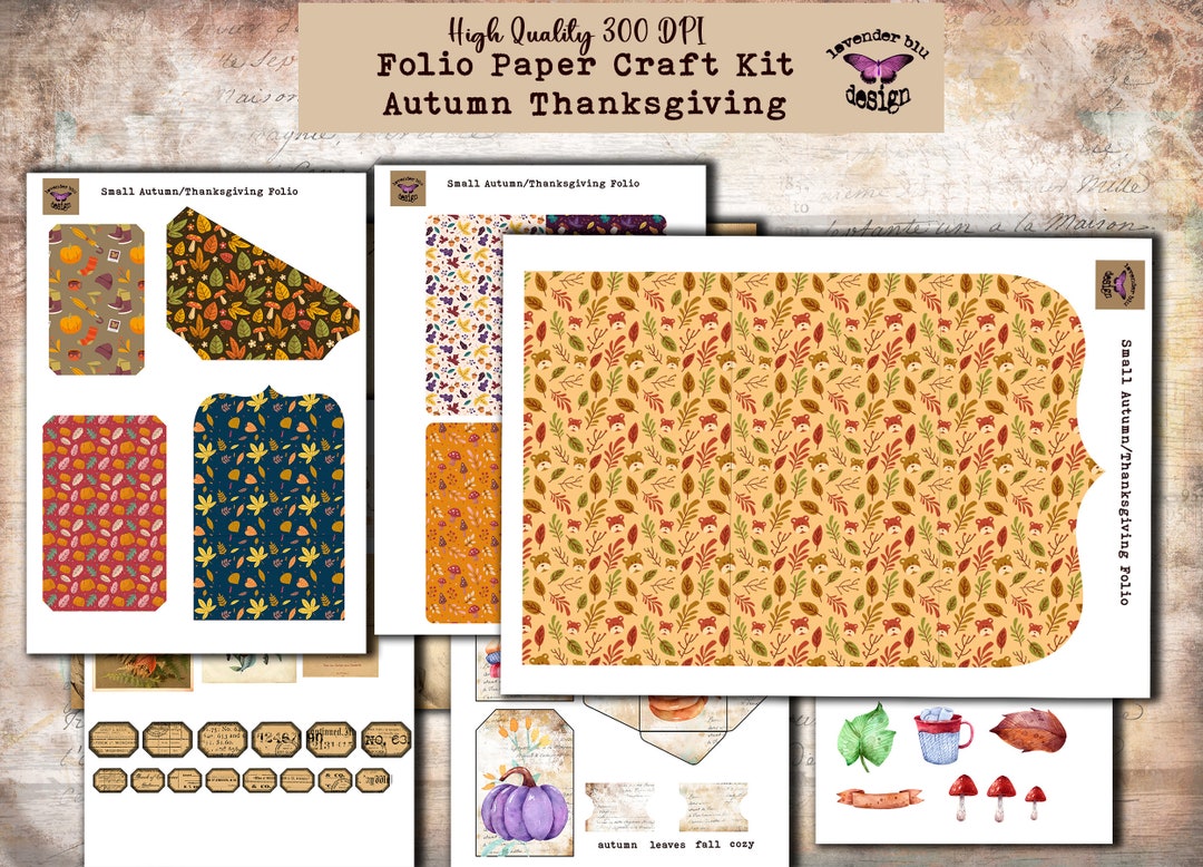 Autumn Thanksgiving Junk Journal Printable: DIY Papercraft Folio ...
