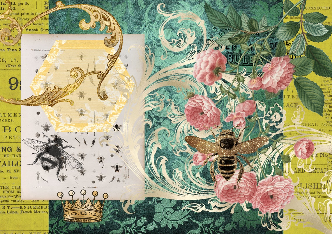 Printable Journal Kit Bee Happy Bee themed printable paper | Etsy