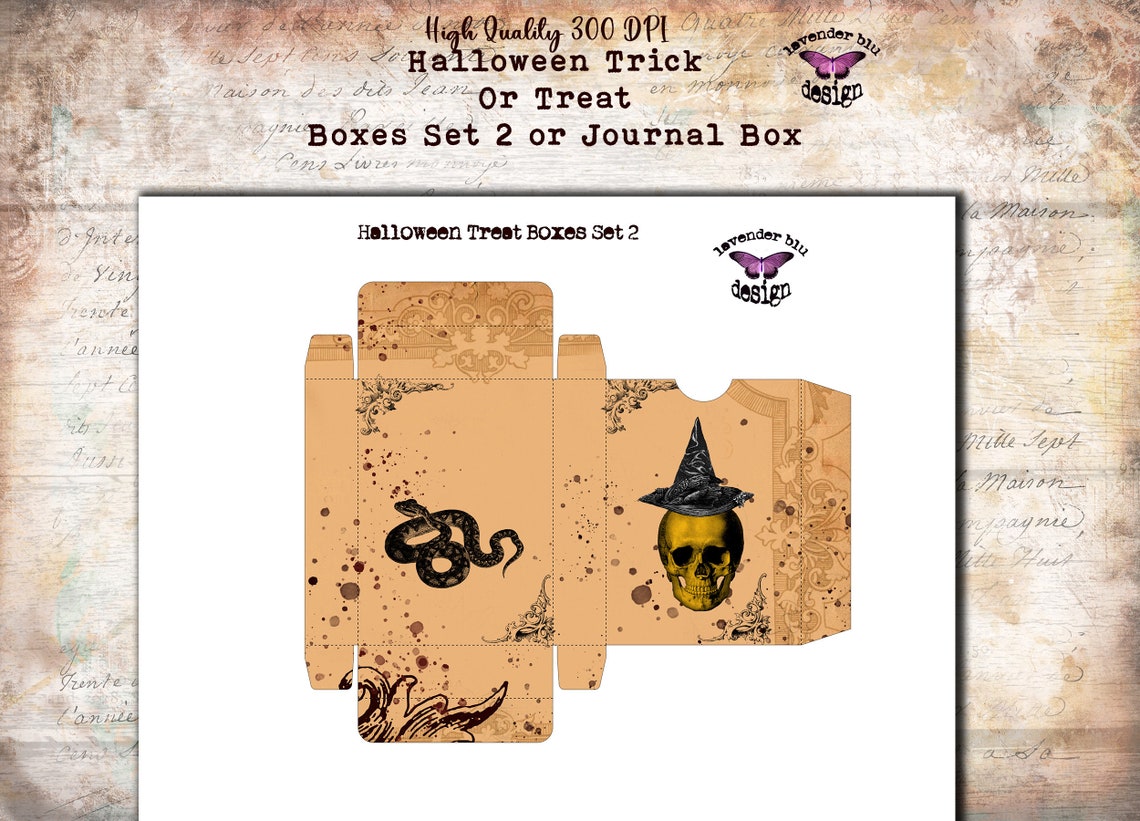 Junk Journal Kit Printable Halloween Treat Boxes Set 2 - Etsy