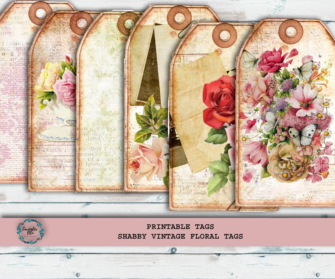 Junk Journal Kit. Printable Journal Tags Shabby Chic - Etsy