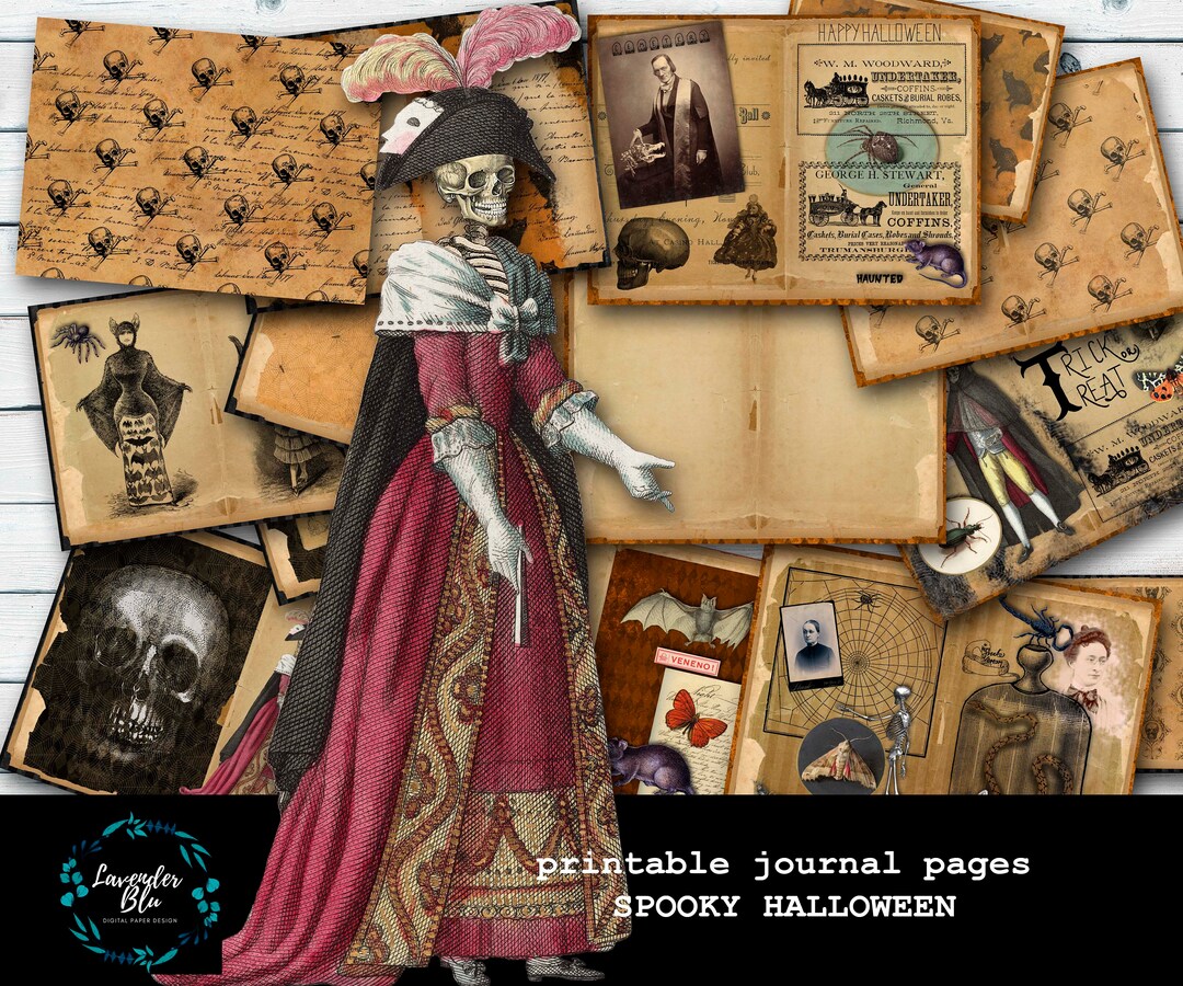 Halloween Junk Journal Kit: Spooky Printable Ephemera (digital Kit) - Etsy