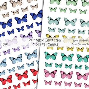 Digital Collage Sheets Butterflies | Scrapbooking Ephemera - Etsy