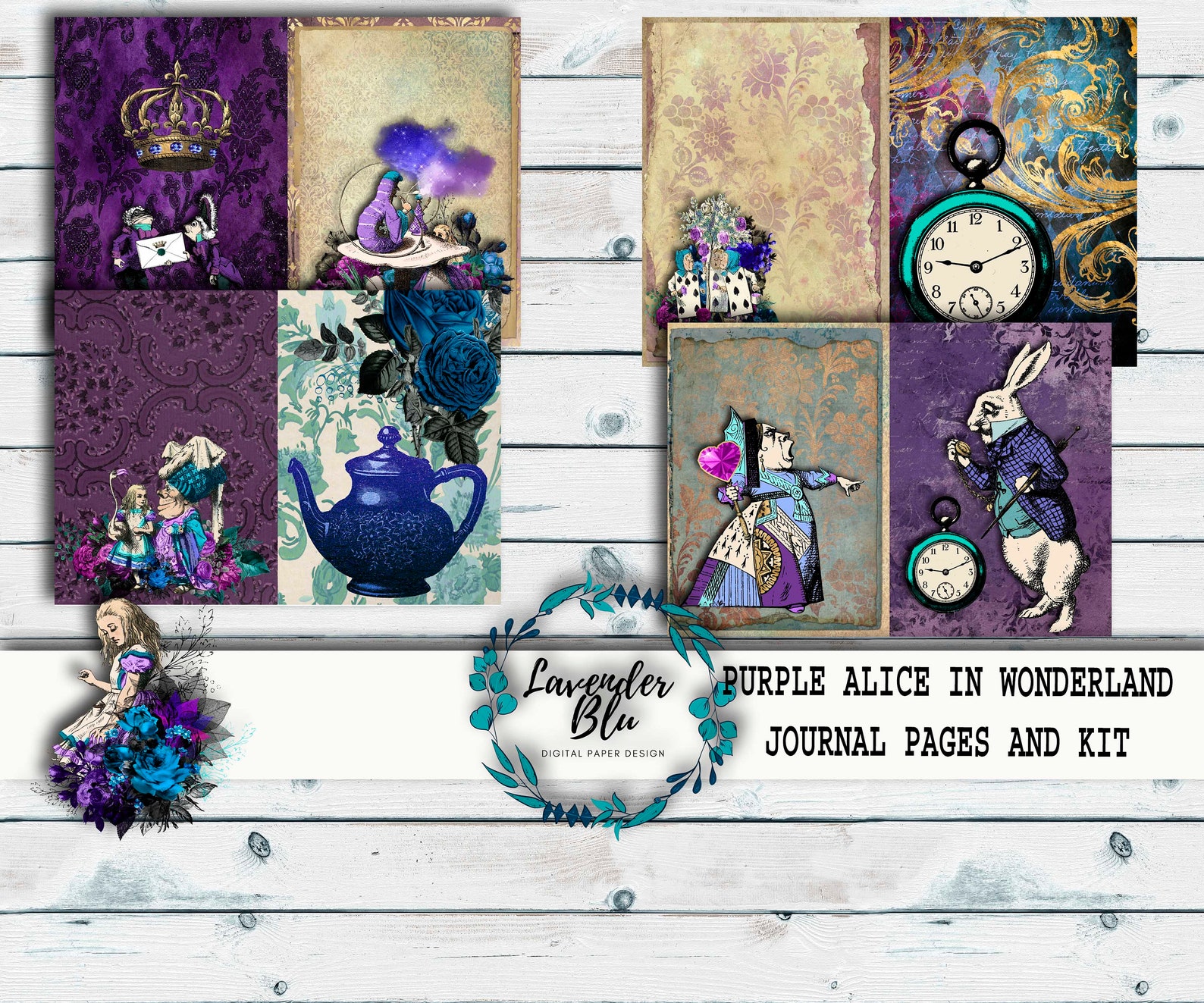 Alice in Wonderland Journal Kit,printable Journal Kit,alice, Ephemera ...