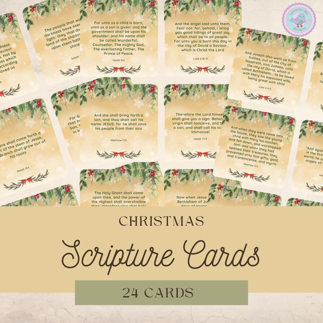 Printable Christmas Bible Verse Cards - Digital Download - Scripture ...