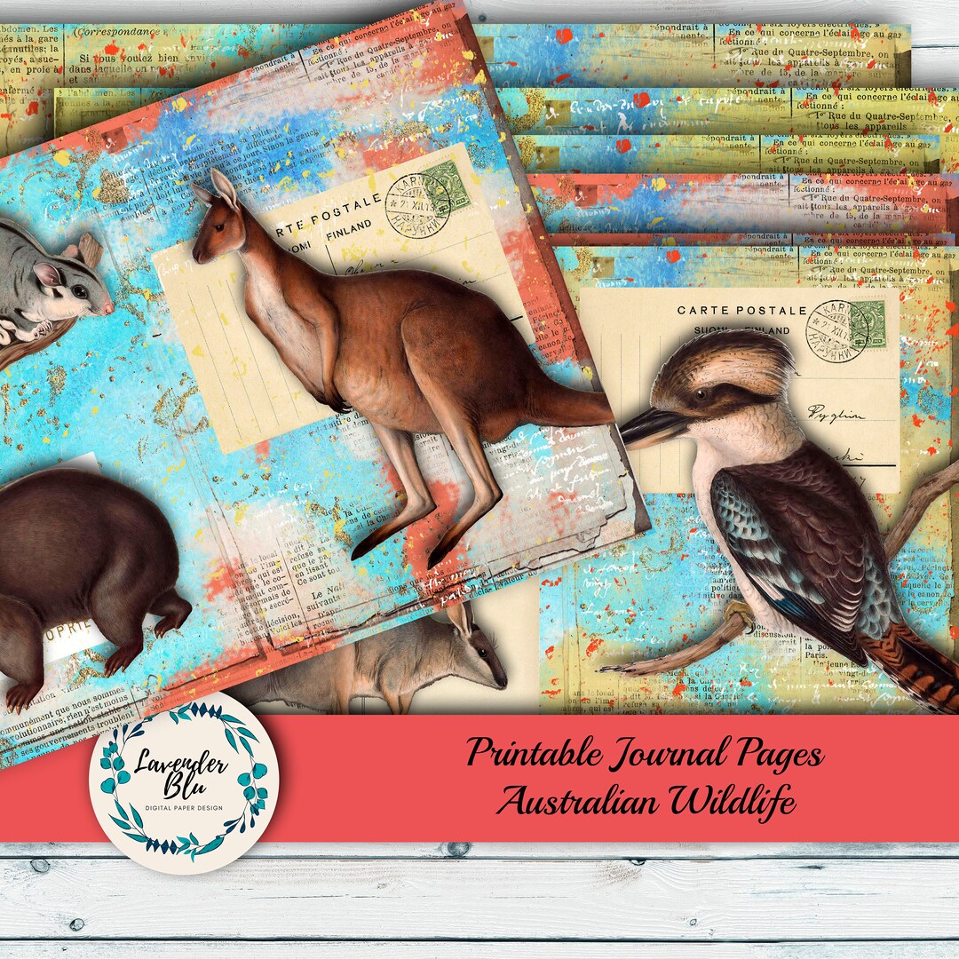 Australian Journal Kit | Junk Journal Pages | Australian Wildlife ...