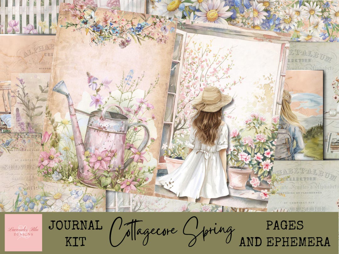 Cottagecore Digital Paper Pastel - Spring Junk Journal Kit Printable ...