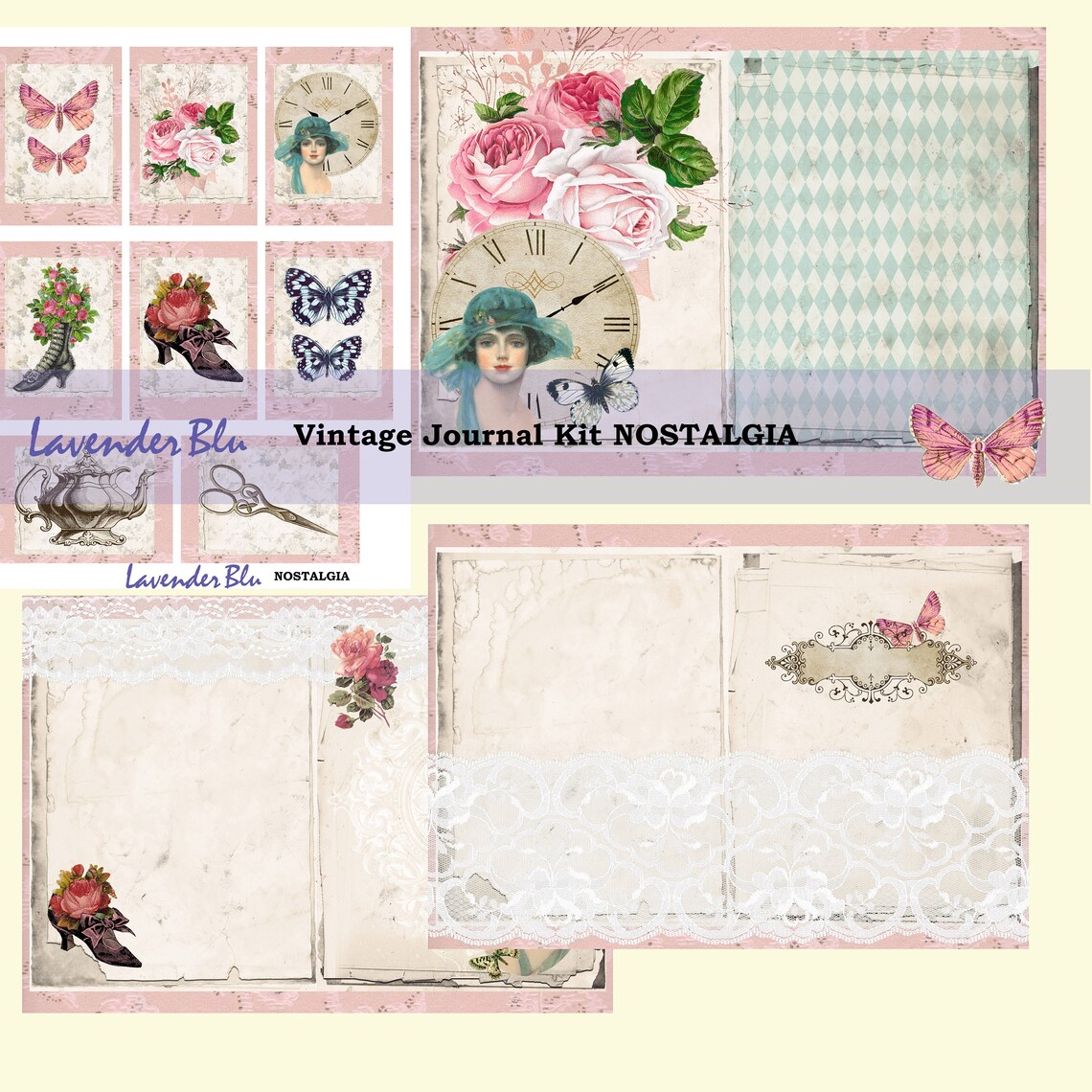 Printable Digital Junk Journal Kit Nostalgia - Etsy