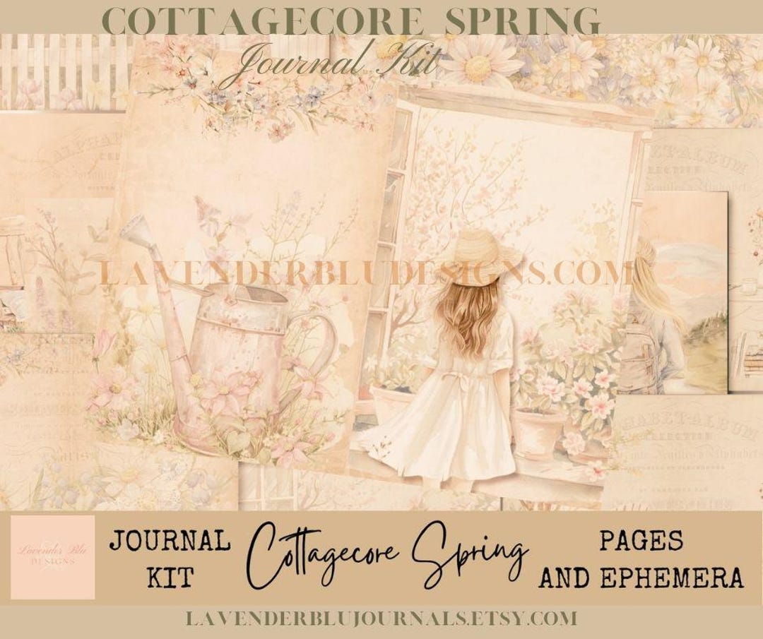 Cottagecore Spring Junk Journal Kit: Antique Pastel Ephemera (digital ...