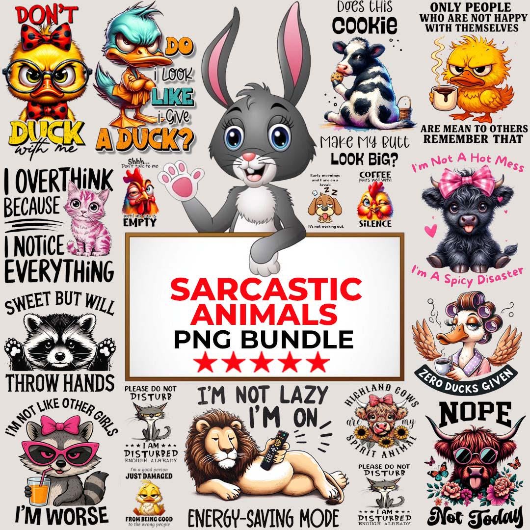 Cute Sarcastic Animals Png Bundle, Sarcastic Qoutes Png, Funny Qoutes ...