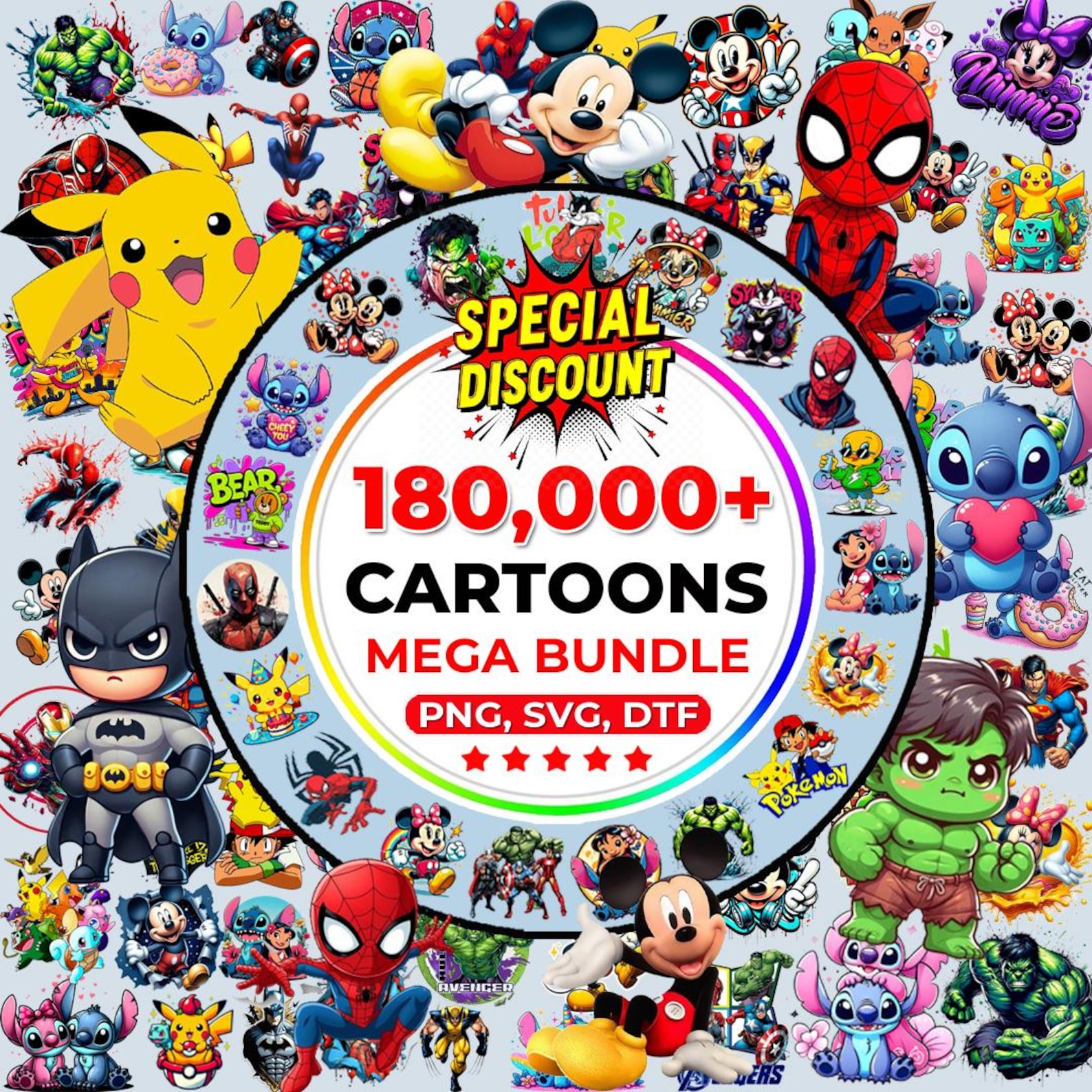 180000+ Funny Cartoon Mega Bundle Png, Cricut Files, Retro Svg ...