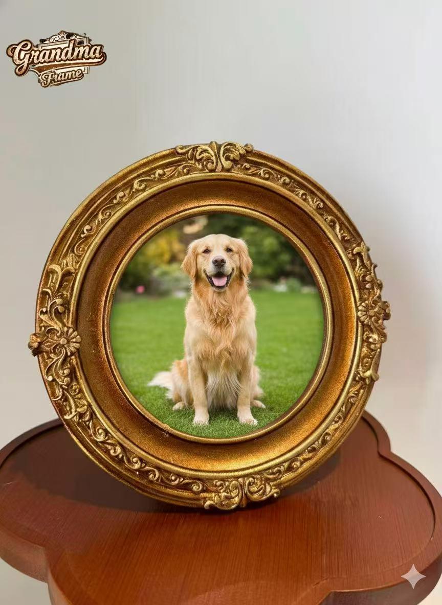 Vintage Gold Photo Frame, Ornate Round Picture Frame, Custom Image - Etsy