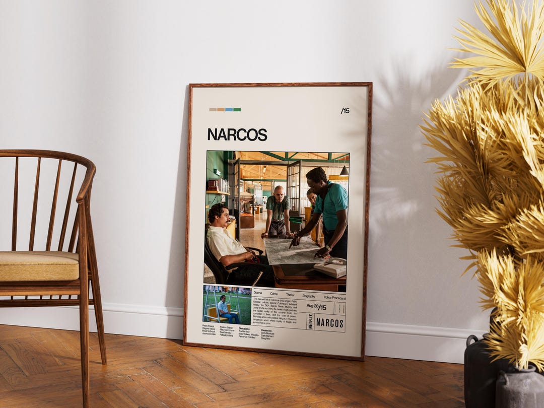 Narcos Poster, TV Show Poster, Retro Vintage Print, Minimalist Movie ...