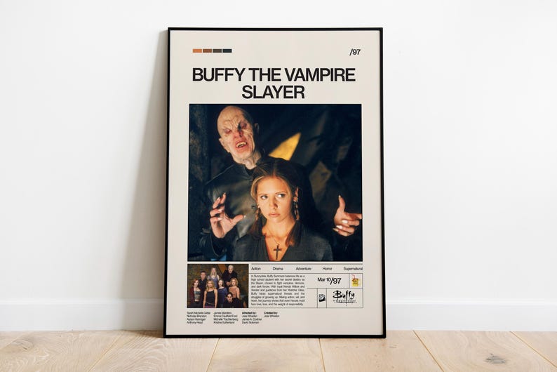 Buffy the Vampire Slayer Poster, TV Series Poster, Retro Vintage Movie ...