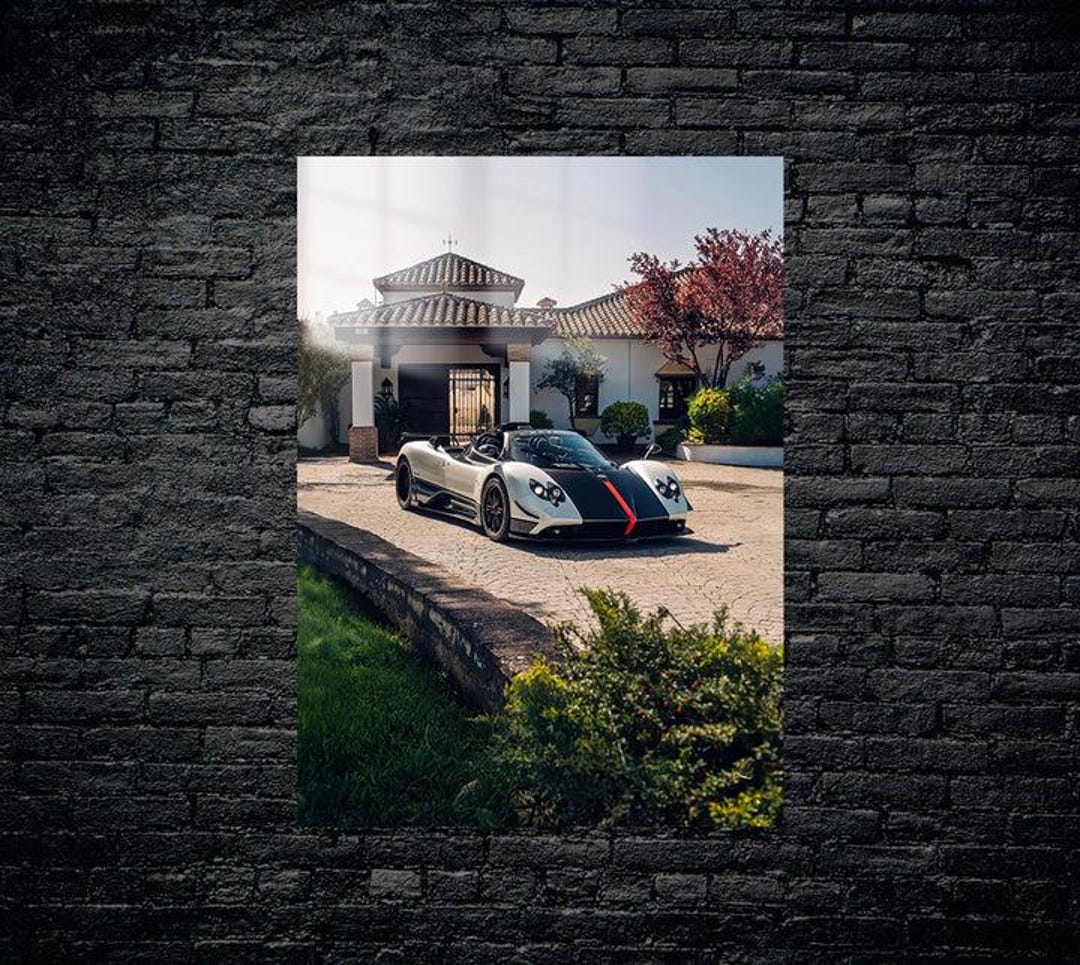 Neon Cyberpunk Pagani Sports Car Metal Wall Art | Modern Automotive ...