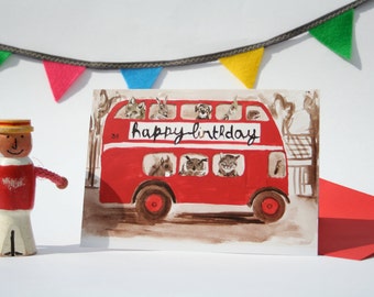 Personalised Birthday London Bus Card - Etsy UK