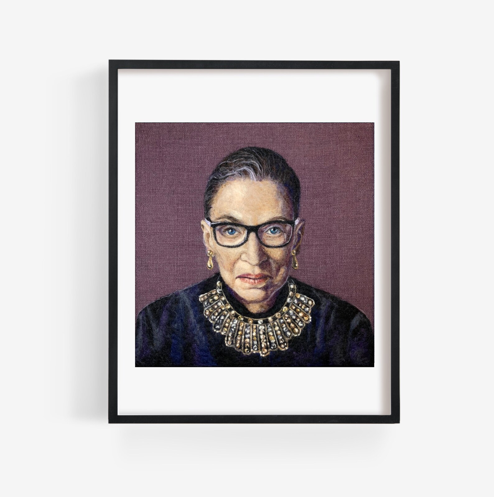 RBG 8 X 10 Inch Giclee Print of Needle Felted Portrait Ruth | Etsy