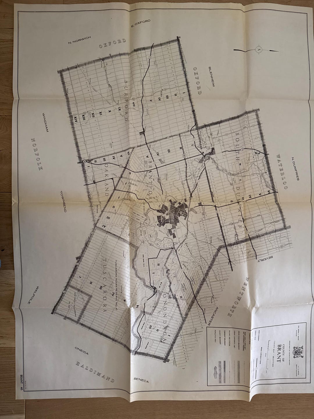 County of Brant Map- Ancaster, Brantford, Tuscarora, Burford, Oxford ...