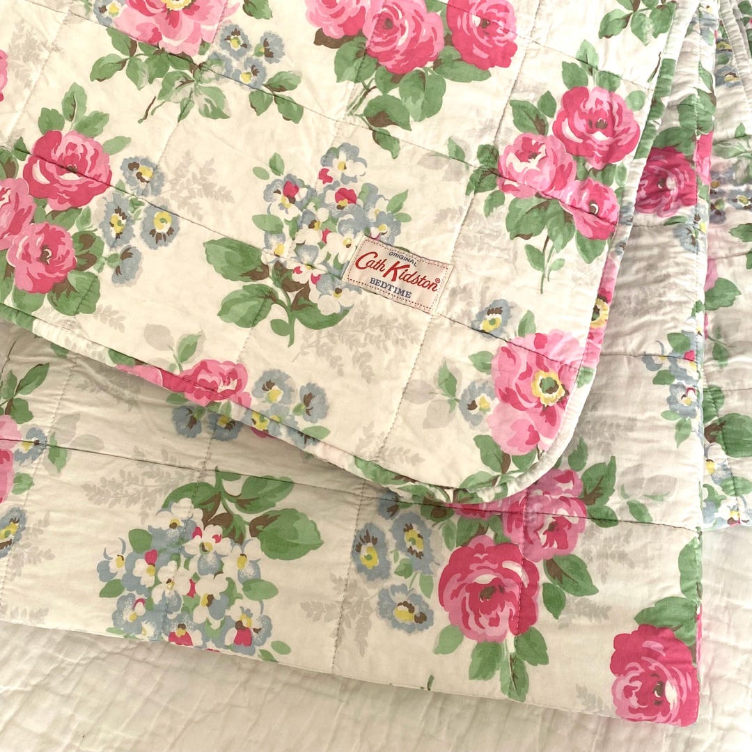 Cath Kidston Regal Rose Quilt, Vintage Style Floral Cotton Quilted ...