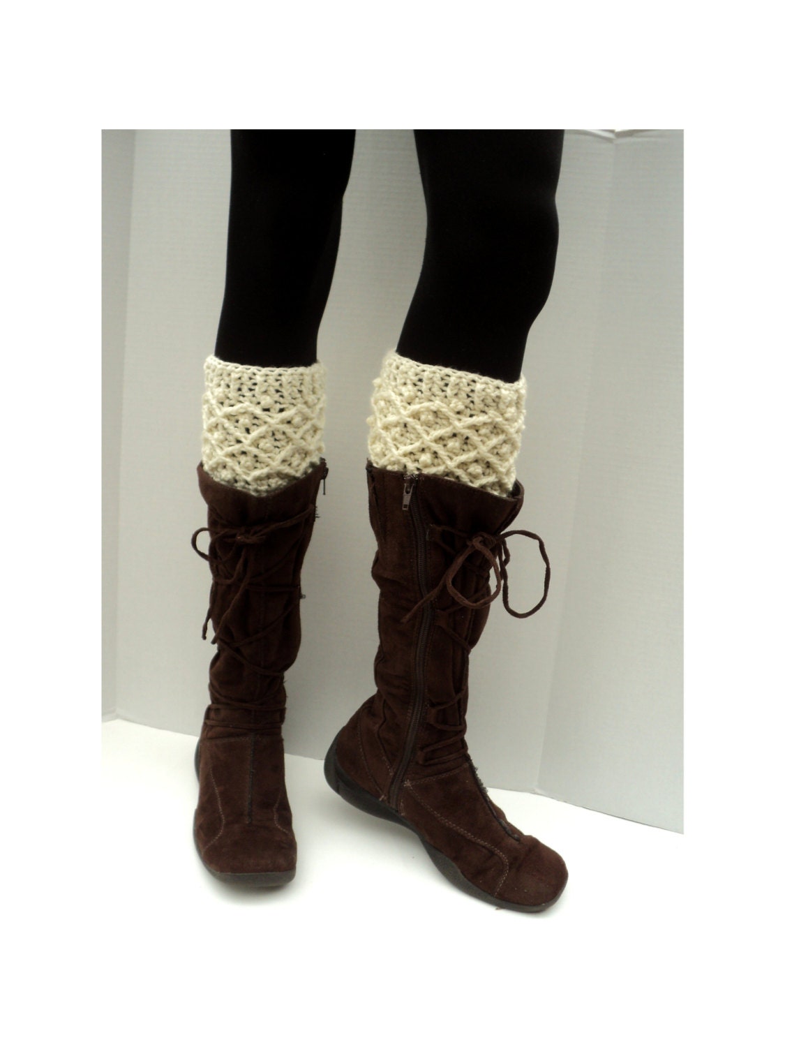 Crochet PATTERN Diamond Dots Boot Cuffs | Etsy