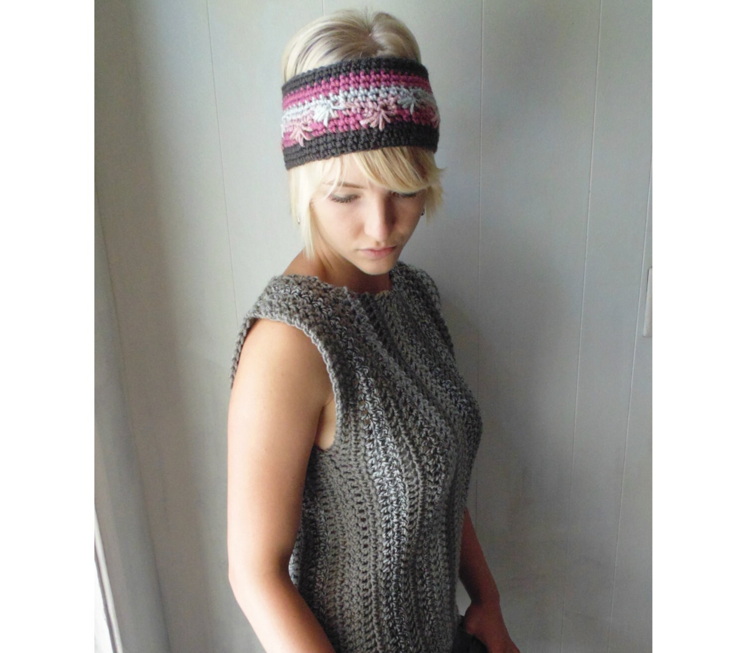 Crochet PATTERN - Herringbone Striped Boat Neck Top (sizes X-small to ...