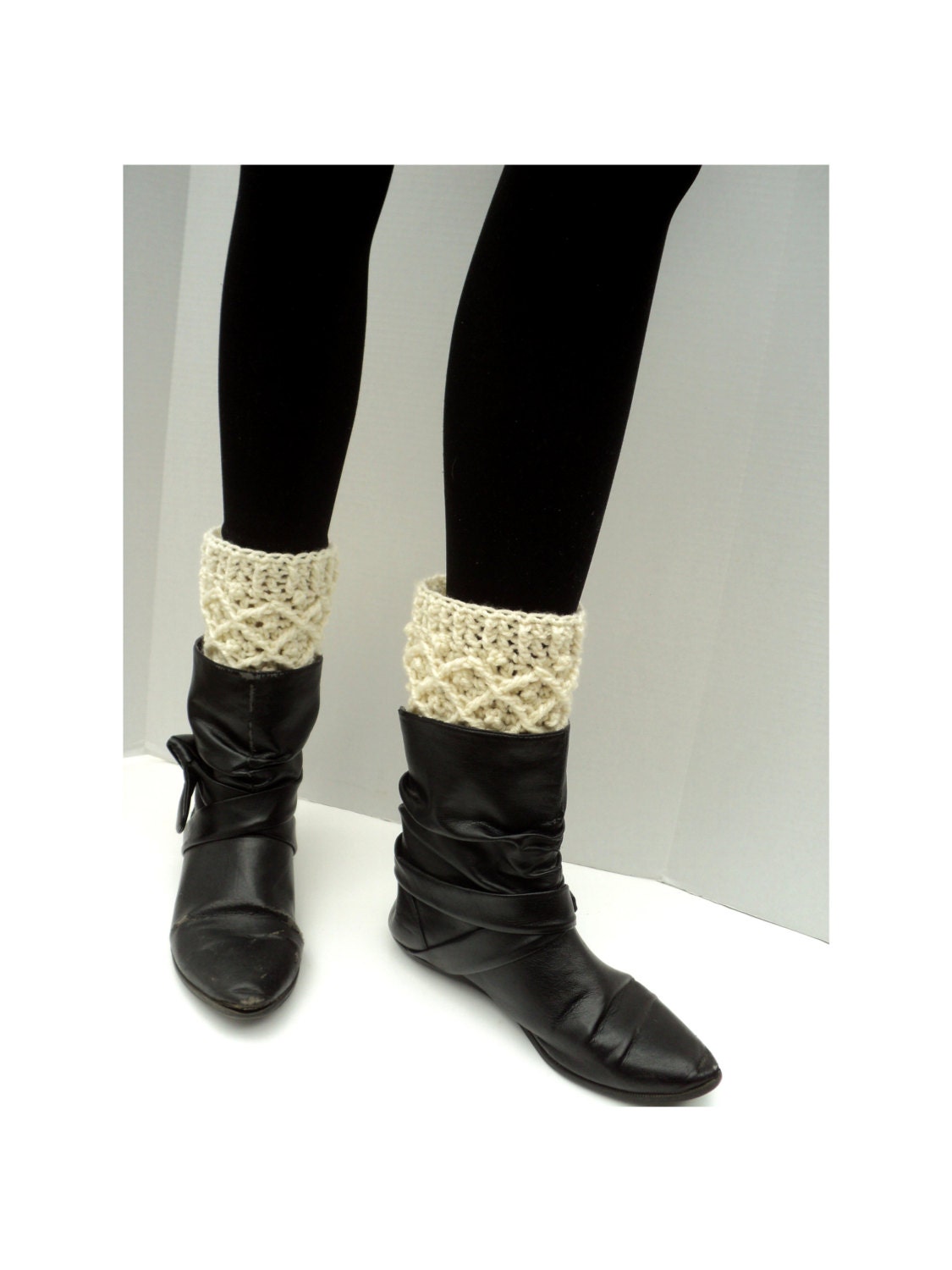 Crochet PATTERN Diamond Dots Boot Cuffs | Etsy