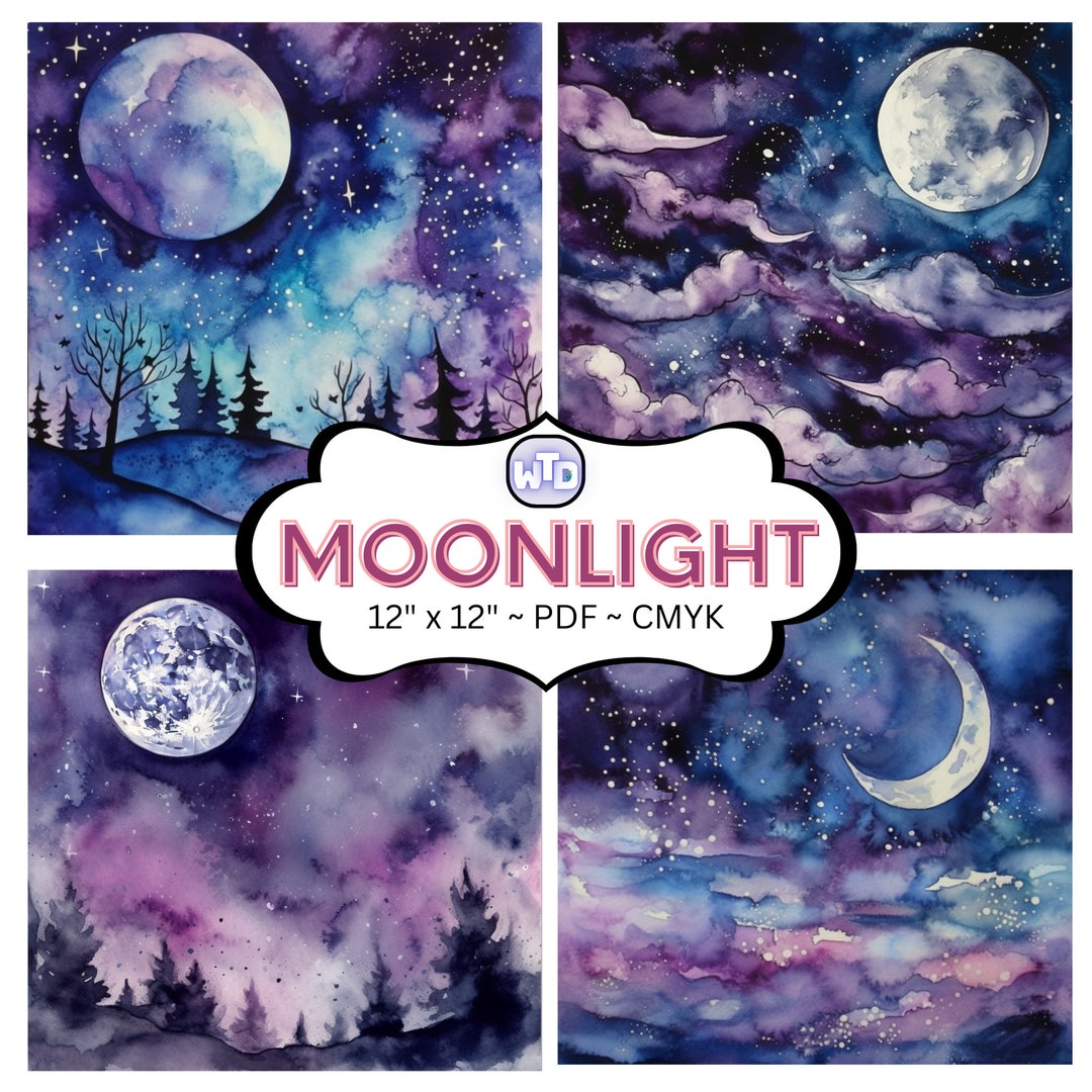 Moonlight Digital Pattern 12x12in PDF Personal & Commercial Use ...