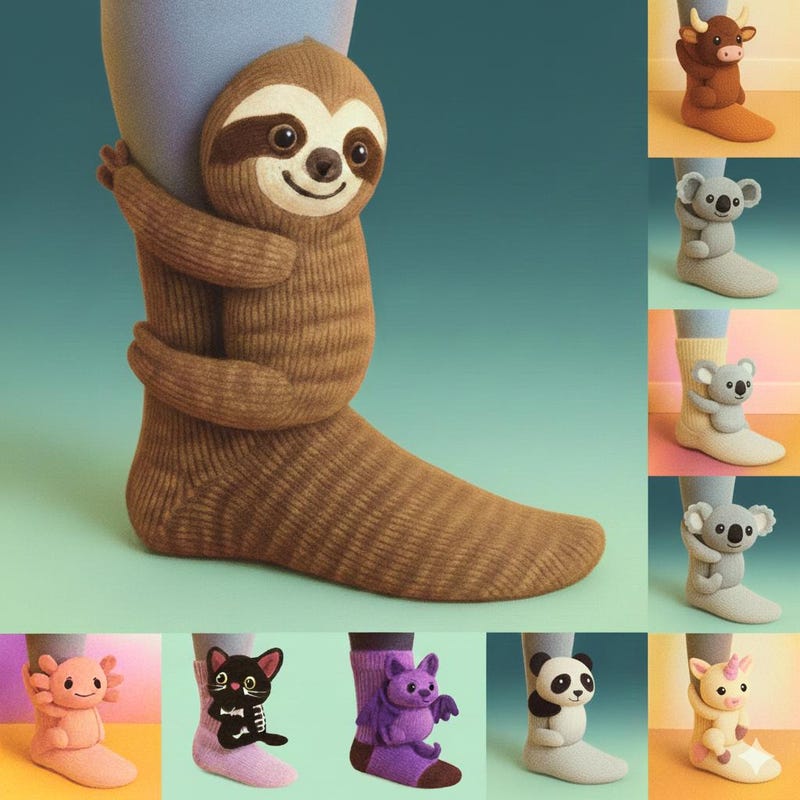 Hugging Animal Socks - Etsy