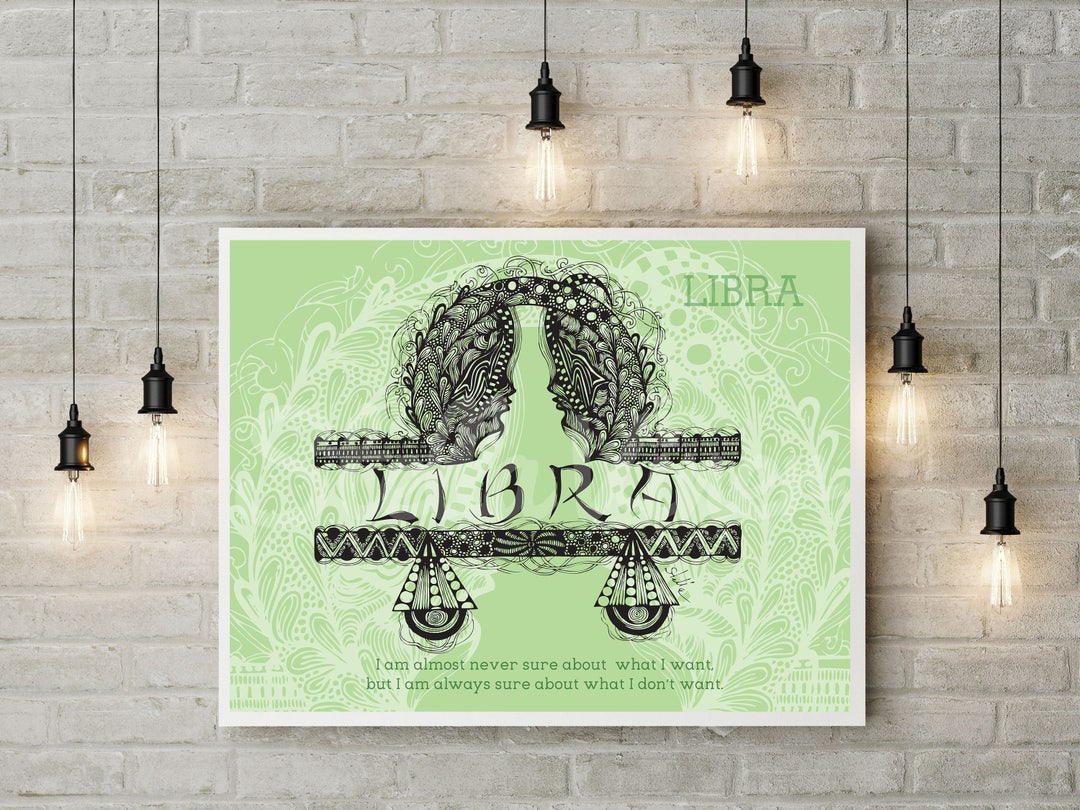 Zodiac Art LIBRA - Print From Original Design and Drawing, Wall Decor ...