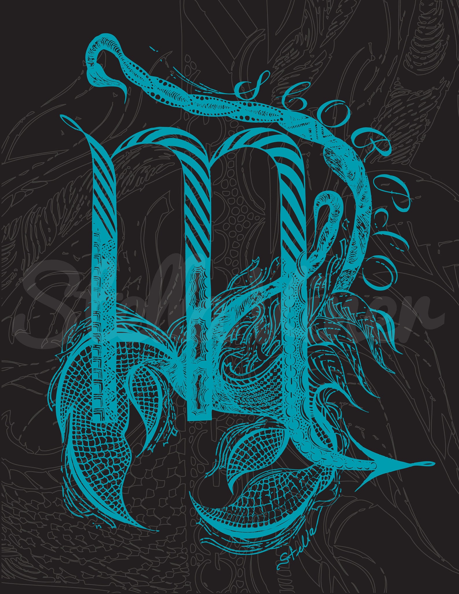 Zodiac Art SCORPIO Print From Original Design and Ink | Etsy