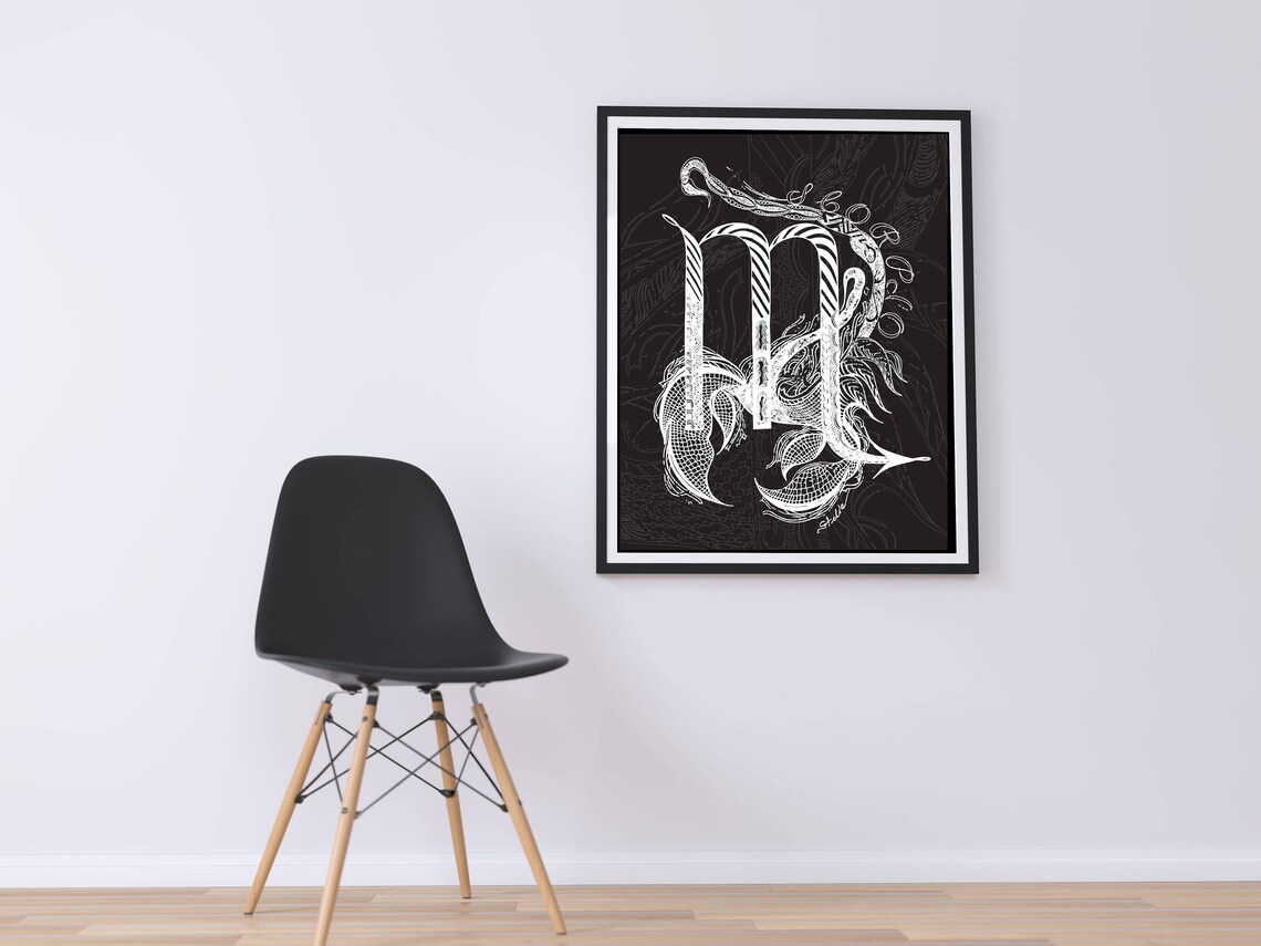 Zodiac Art SCORPIO Print From Original Design and Drawing - Etsy